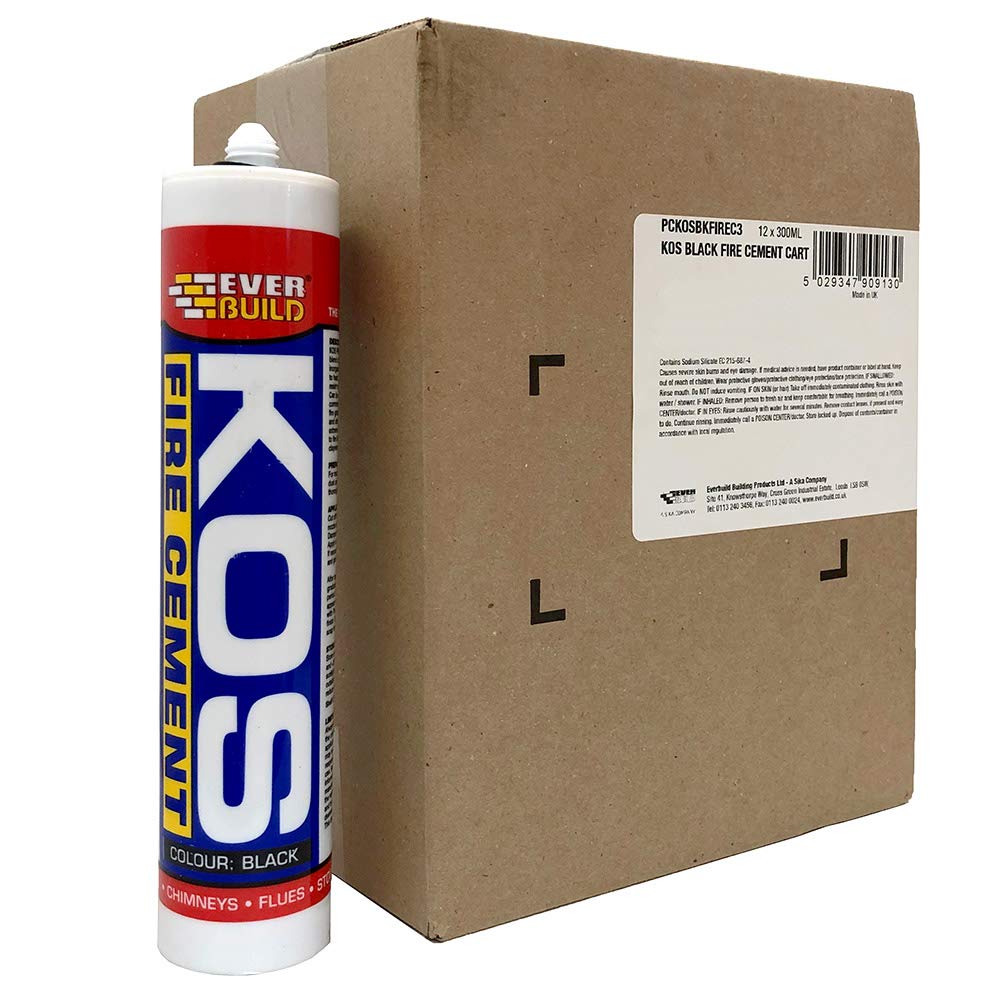 Everbuild KOS Fire Cement Cartridge - C3 300ml - Black - Box of 12 ...