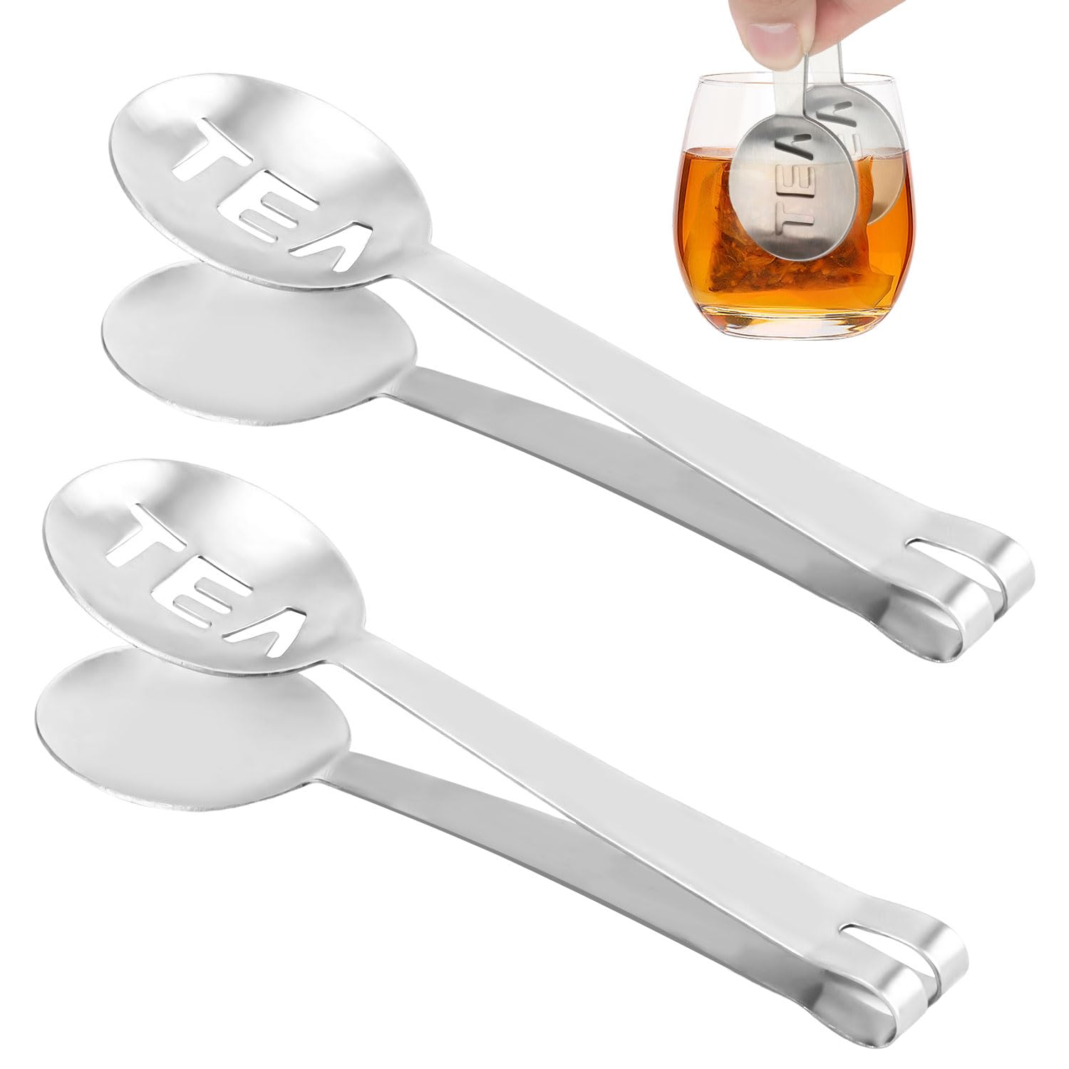 Amazon.com: 2pcs Tea Bag Squeezer, Stainless Steel Tea Spoon for Loose ...