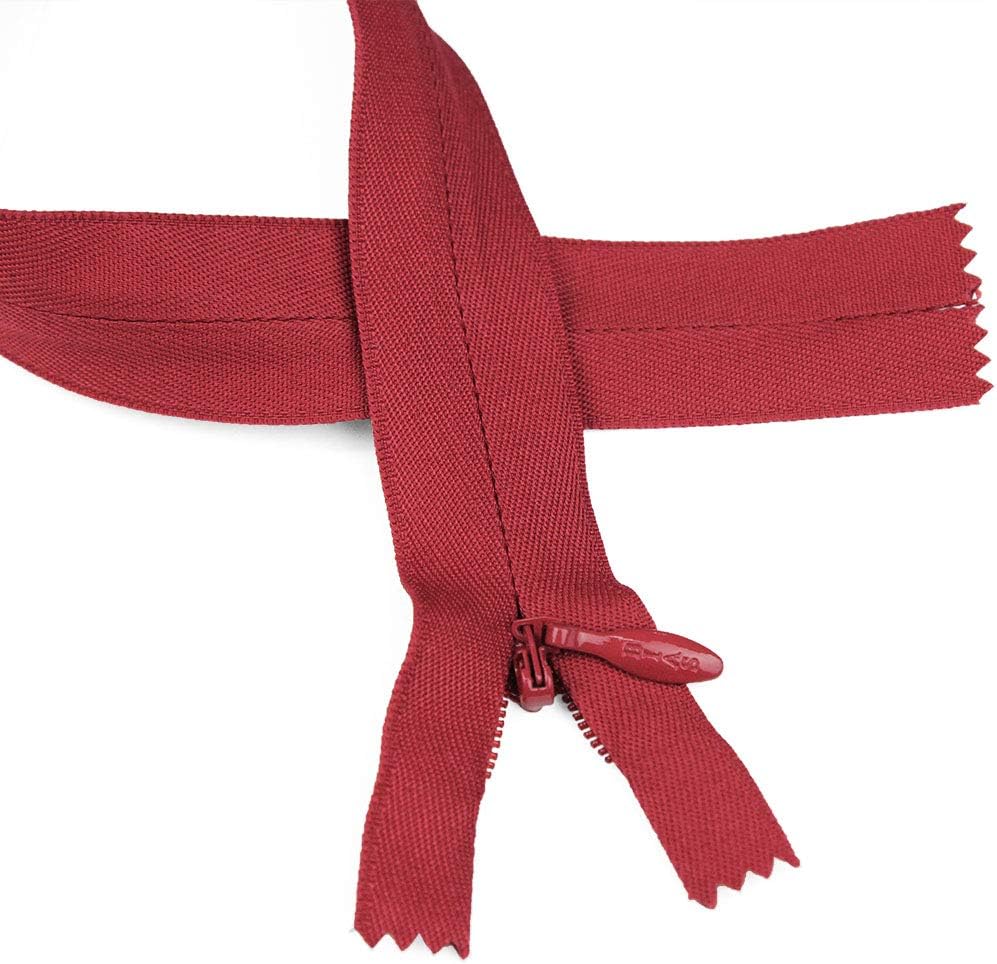 Amazon.com: 16" Invisible Size #5 Closed End Zippers, Tango Red, Bias ...
