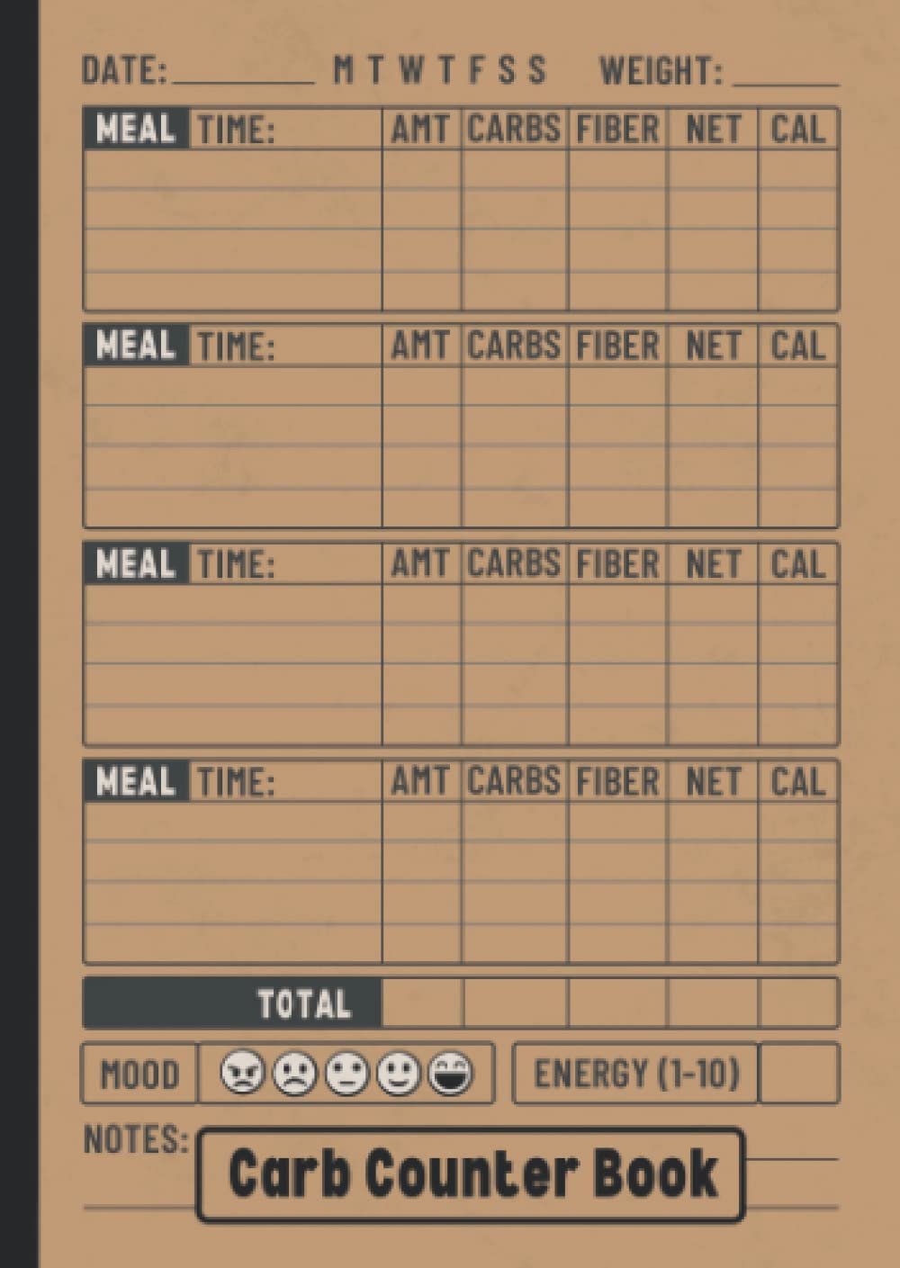 Carb Counter Book: Pocket Size & Large Print | Food Tracker Journal ...