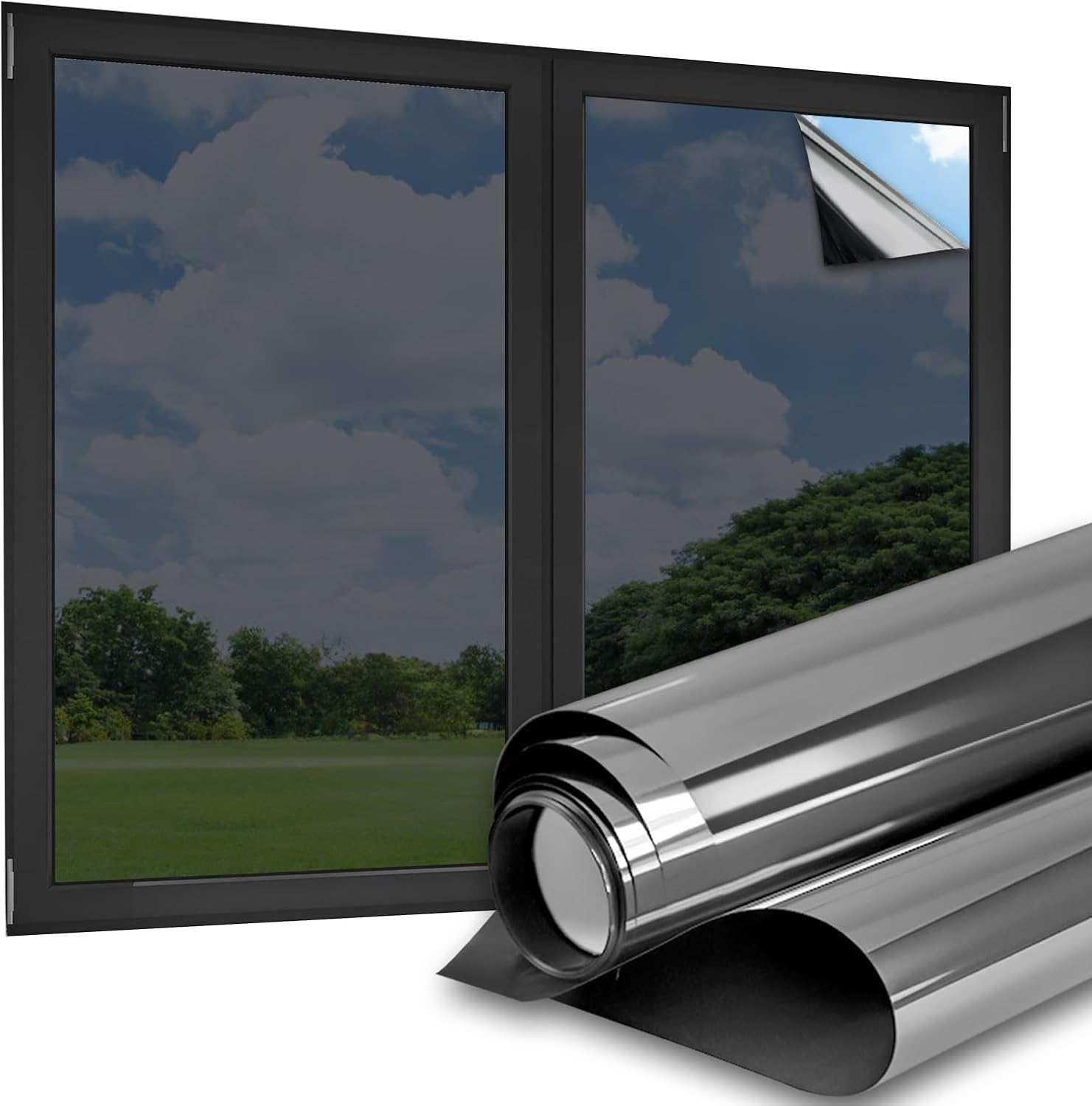 Amazon.com: SUNDEF FILM Window Privacy Film One Way, Window Tint for Home Office, Reflective ...