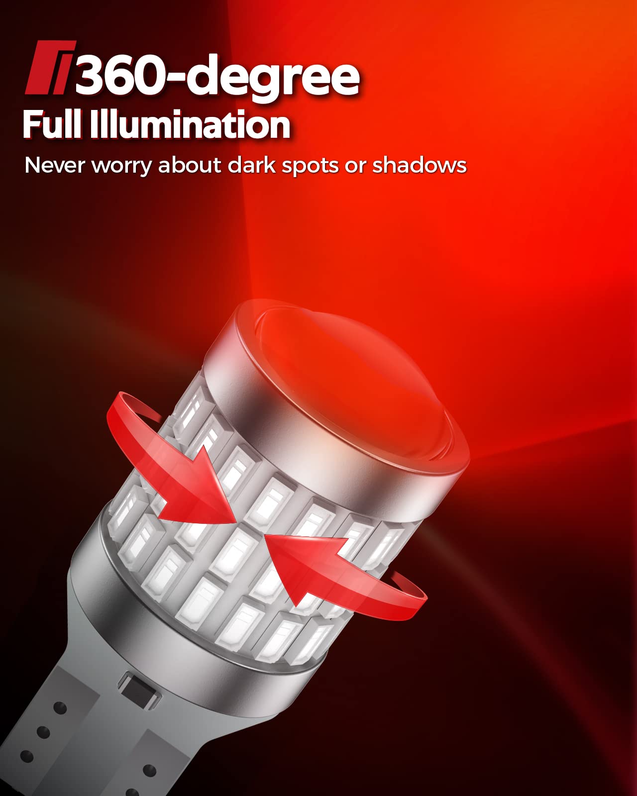 Snapklik.com : 921 912 LED Bulb Red, LED Third Brake Tail Lights, T15 ...
