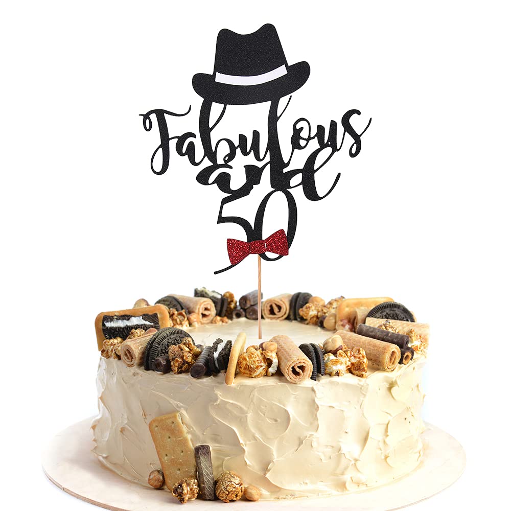 Buy Skystuff 50th Birthday Cake Toppers, Fabulous 50th Birthday ...