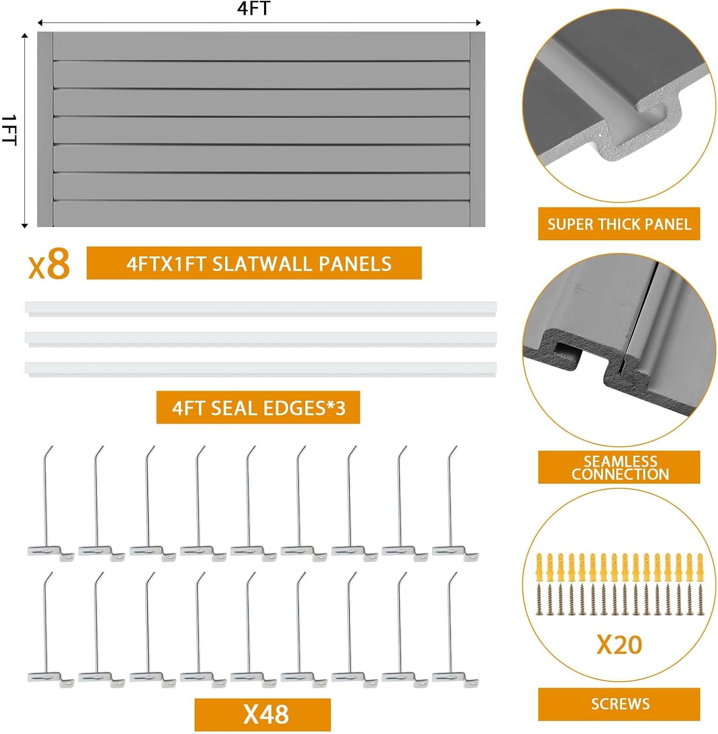 PVC Slat Wall Panels 4 x 8 Ft, 8 Panels, Garage Wall Nepal | Ubuy