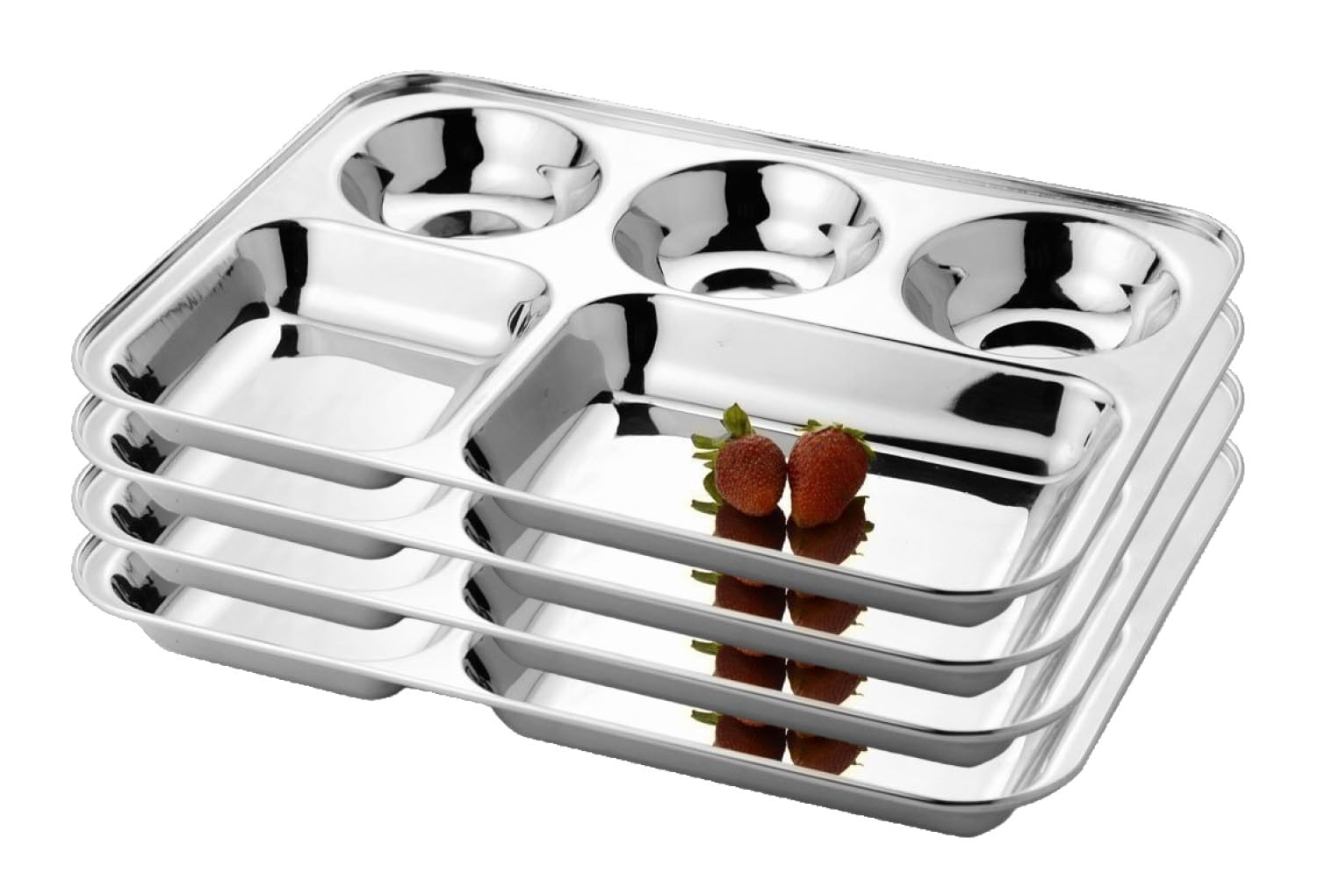 Buy KC Stainless Steel Partition Plate 5 in1 / Bhojan Thali/Dinner ...