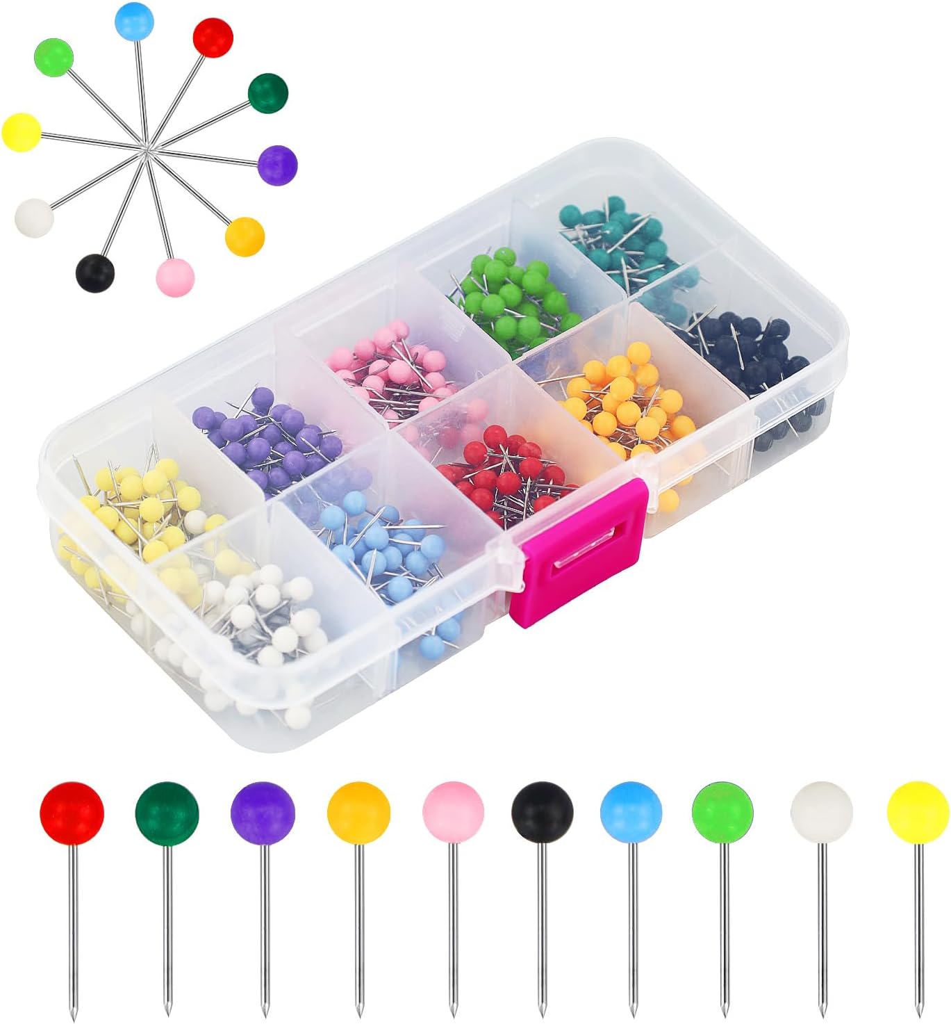 TUPARKA 120 Pcs Map Push Pins Thumb Tacks Multi-Colored Push Pins for ...