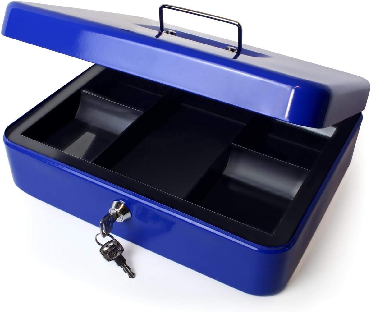 iGadgitz Home U7173 Petty Cash Box with Keys and Coin Tray, Petty Cash ...