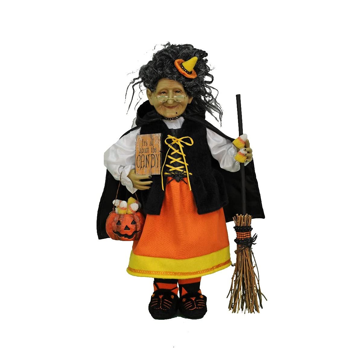 Amazon.com: Karen Didion Originals Candy Corn Witch Figurine, 19 Inches ...