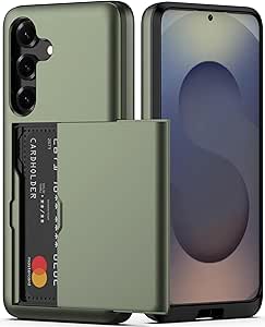 Amazon.com: Nvollnoe for Samsung Galaxy S25 Case with Card Holder Dual Layer Heavy Duty ...