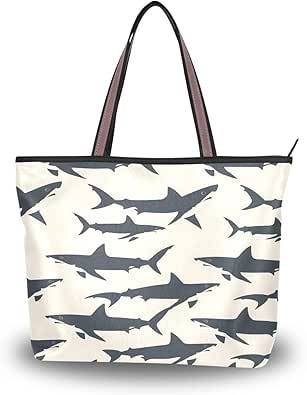 Graphic Of Shark Shoulder Bags Large Handle Ladies Handbag: Handbags ...
