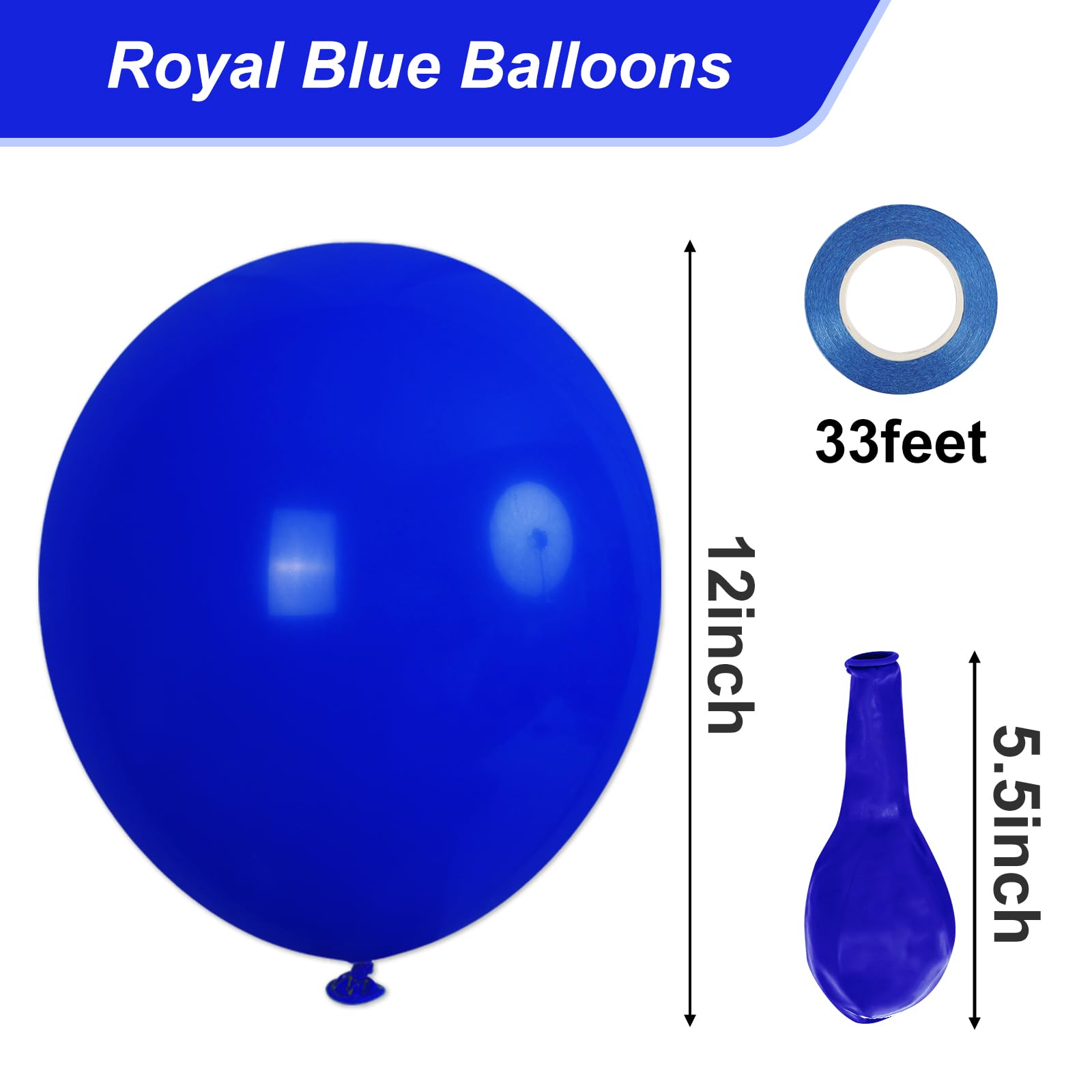 Snapklik.com : RUBFAC 50pcs Royal Blue Latex Balloons, 12 Inch Helium ...