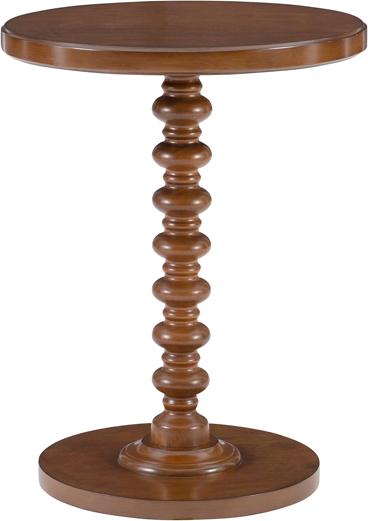 Amazon.com: Powell Tarkin Round Natural Wood Turned Spindle Pedestal ...