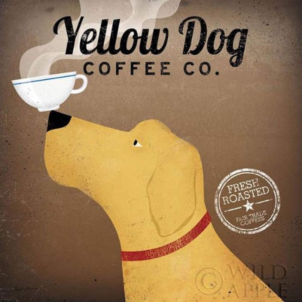 Amazon.com: Yellow Dog Coffee Co by Ryan Fowler 12x12 Coffee Sign Dog ...