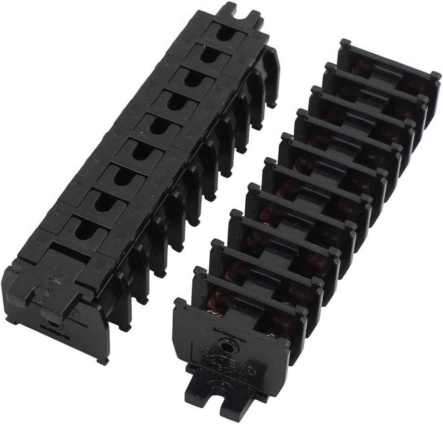 Amazon.com: Aexit 20pcs TBC-10A Terminal Blocks 600V 10A Rail Mounted ...