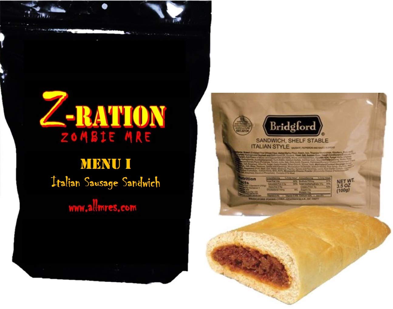 Amazon.com: MRE Z-Ration (Zombie MRE) Custom Meals Ready to Eat! (MENU ...