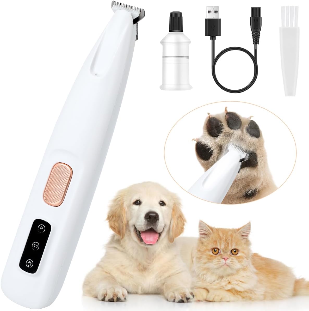 Eléctrico Clipper para Perros y Gatos, Cortapelo para Mascotas con luz ...