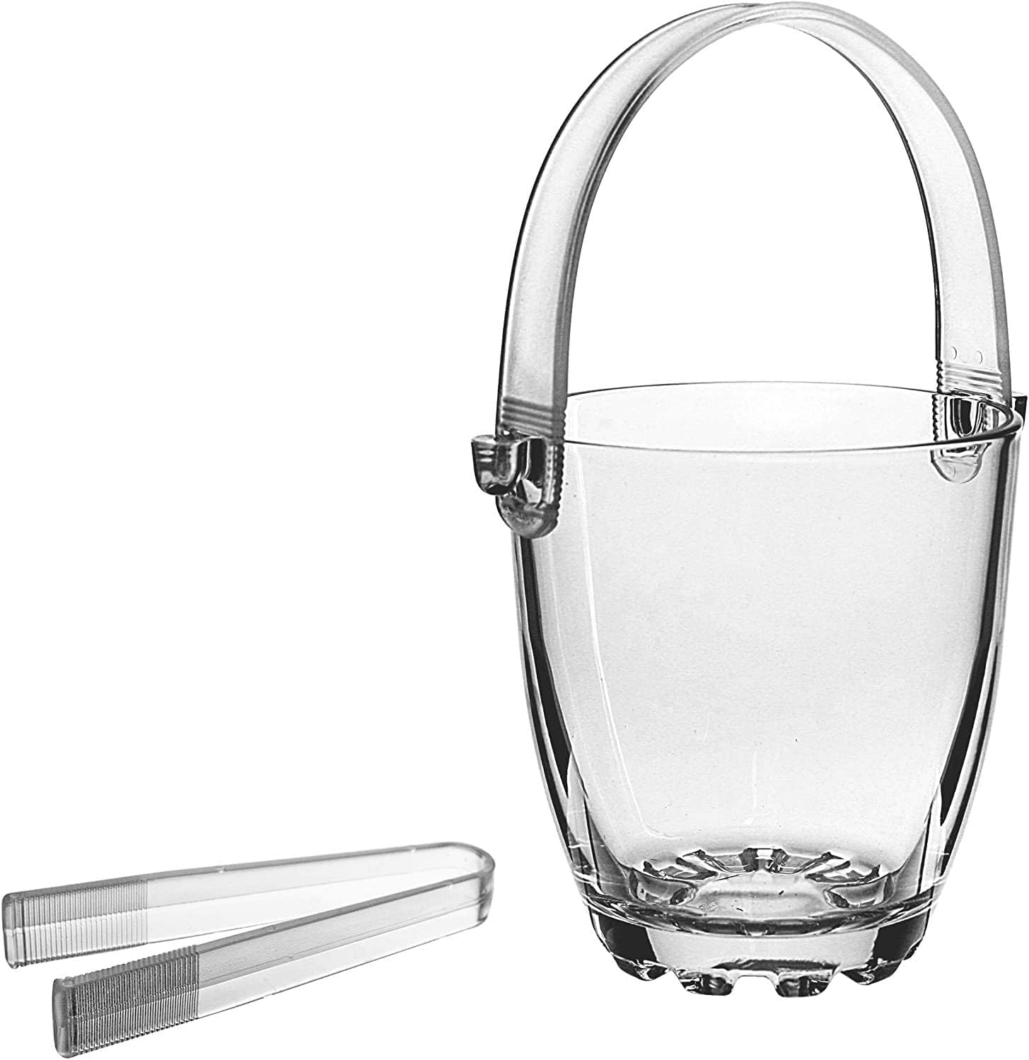 VTL® Glass ICE Buckets and Tong with Handle Transparent Glassware - 2 ...