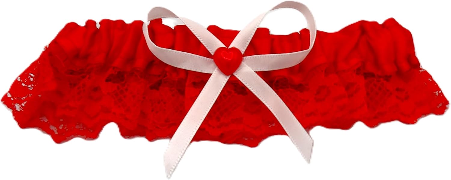 Amazon.com: Red Bridal Wedding Satin and Lace Garter : Clothing, Shoes ...