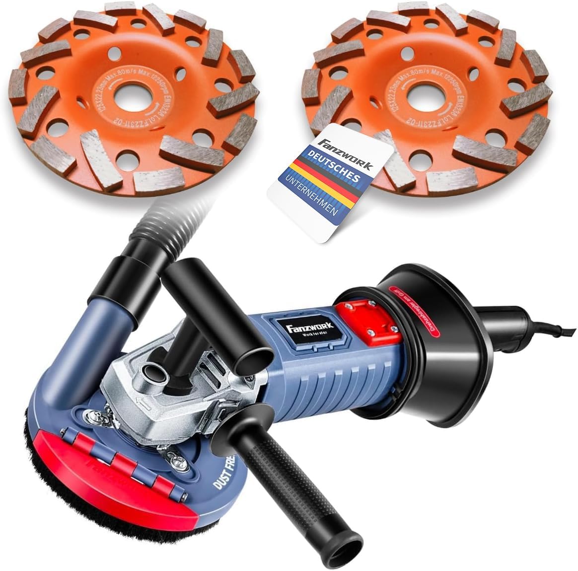 Werkmax Betonschleifer Set, Flex Winkelschleifer, Staubabsaugung ...