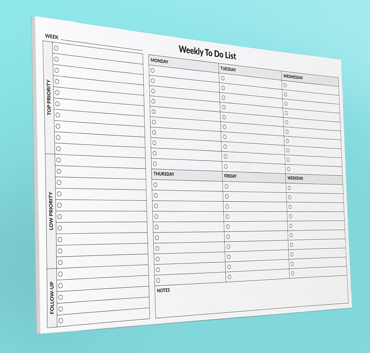 A4 Weekly Desk Planner/To Do List - 52 tear off sheets - Quality 100gsm ...