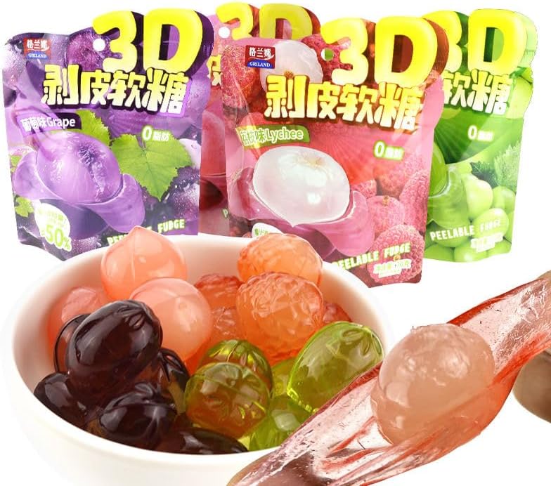 Amazon.com : Gummies Soft Candy,Peelable Fruit Gummy White Peach Grape ...