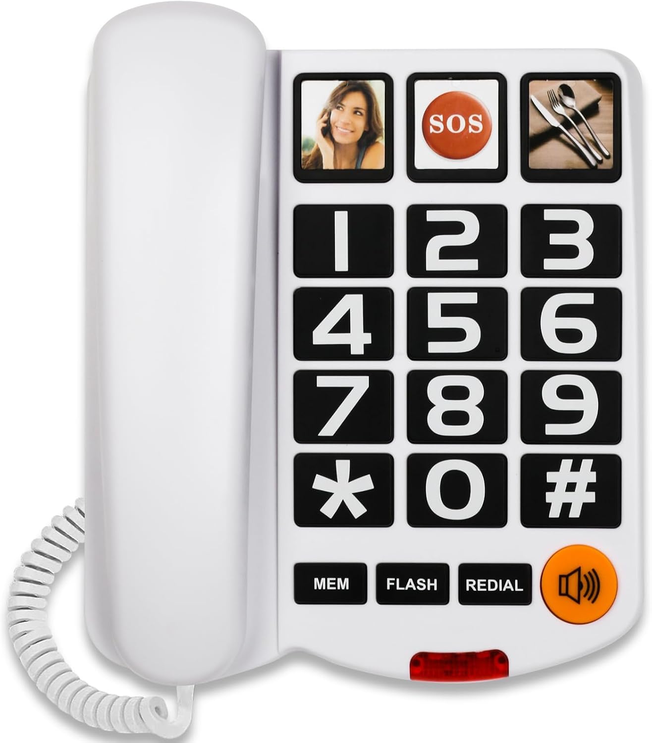 Big Button Landline Phones for Elderly Corded Landline Telephone With ...