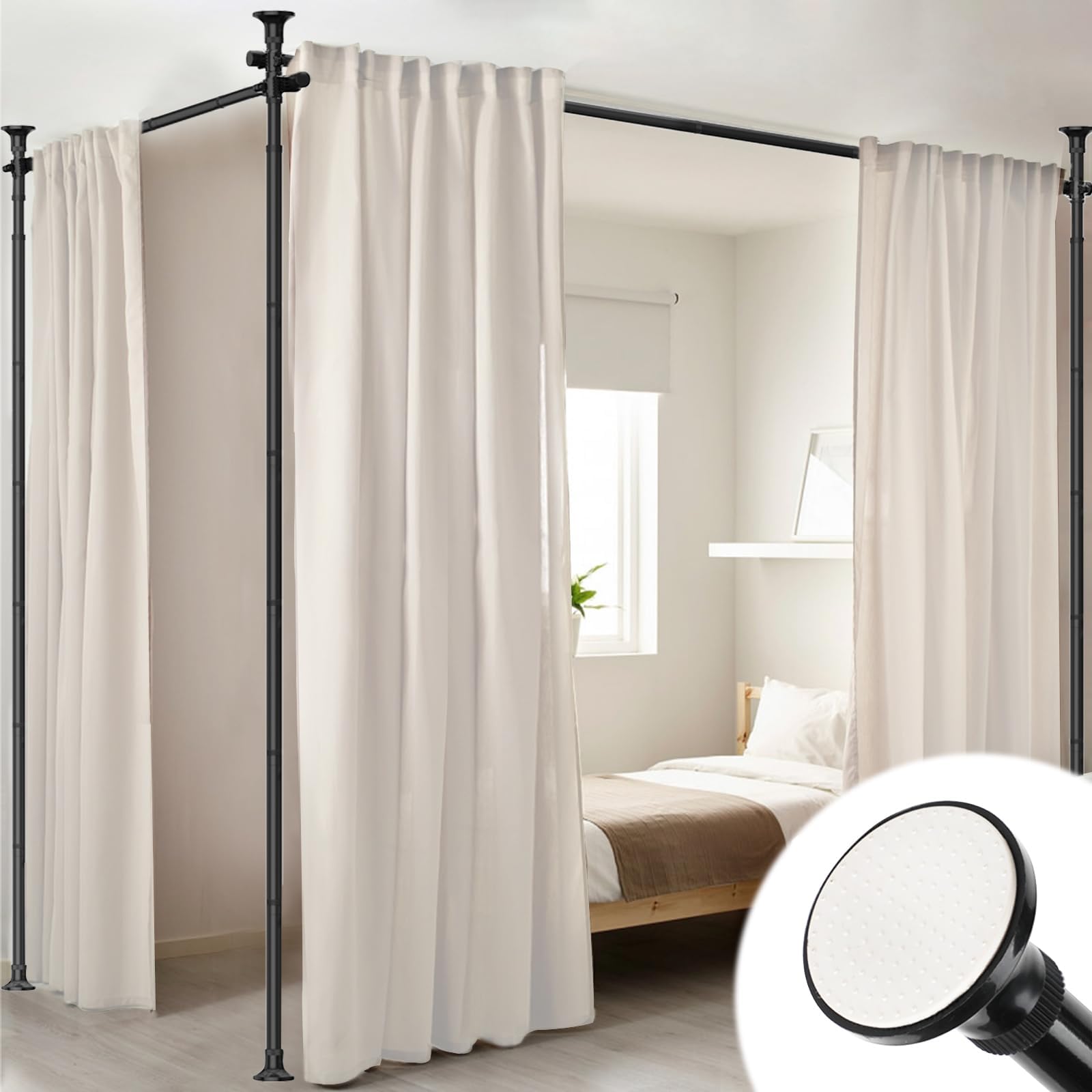 Amazon.com - Room Divider, No Drilling Curtain Rod for Room Separation ...
