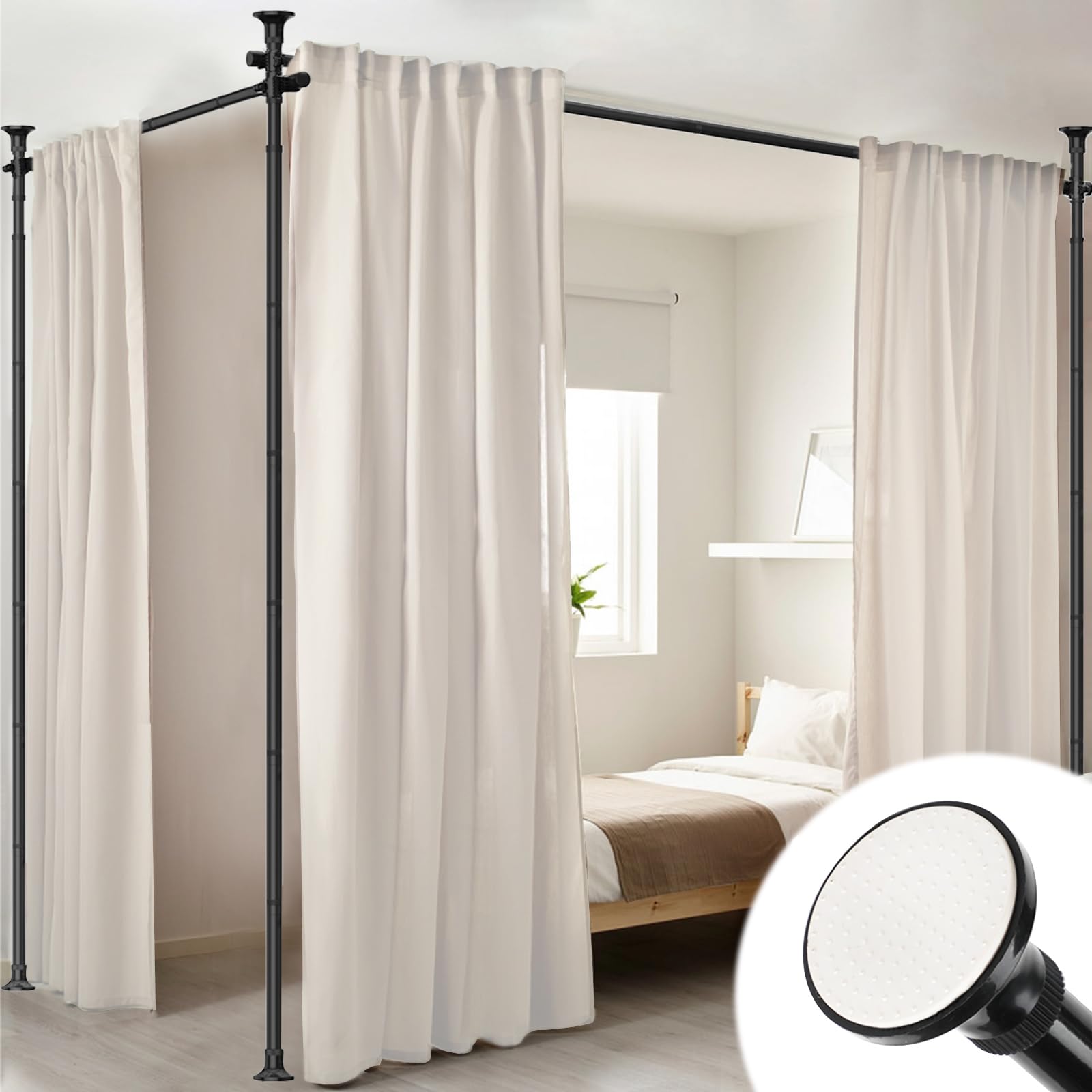 Amazon.com - Room Divider, No Drilling Curtain Rod for Room Separation ...