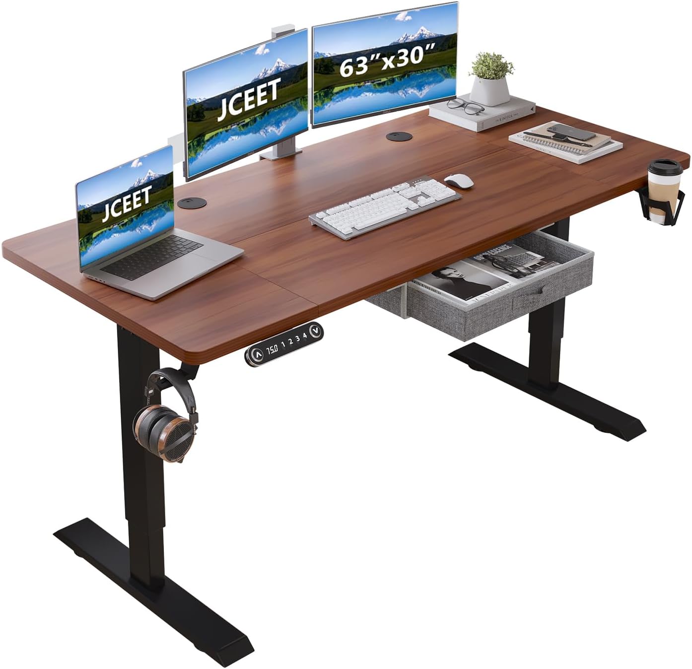 Amazon.com: Radlove Electric Height Adjustable Standing Desk, 55'' x 30 ...