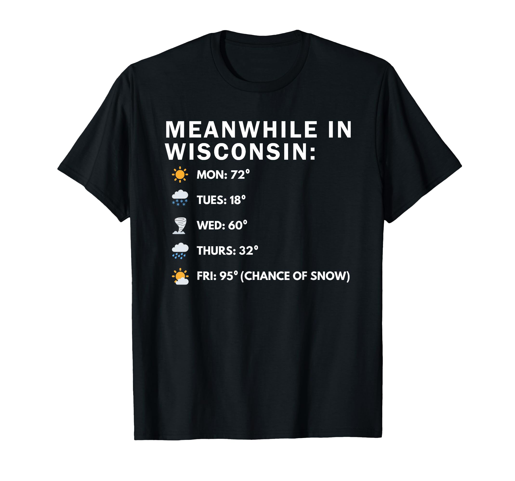 Amazon.com: Wisconsin Weather Humor: Meanwhile in Wisconsin Funny Joke ...