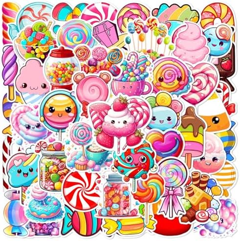 Amazon.com: 63pcs Cotton Candy Stickers Cute Candy Snacks Stickers for ...