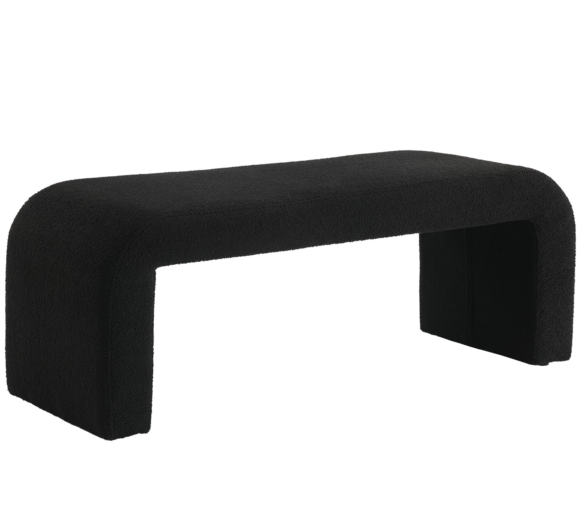 Amazon.com: Wahson Black Modern Boucle Bench Set of 1, Rectangular ...