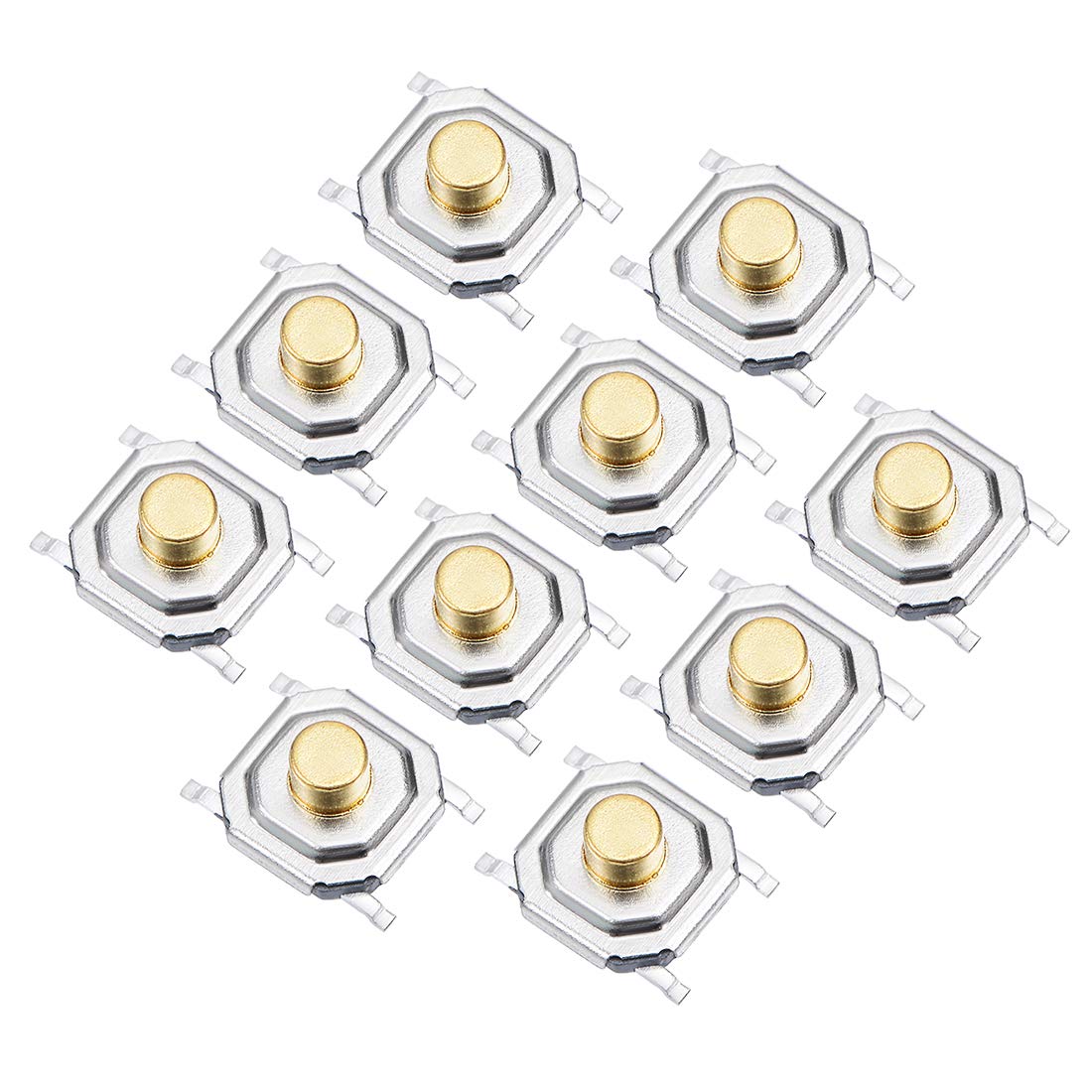 uxcell 10PCS 5x5x2.5mm Momentary Panel PCB Surface Mounted Devices SMT ...