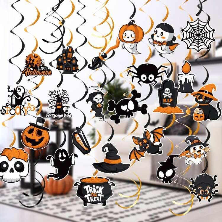 Amazon.com: STEFORD Halloween Hanging Swirls Decorations, 24Pcs ...