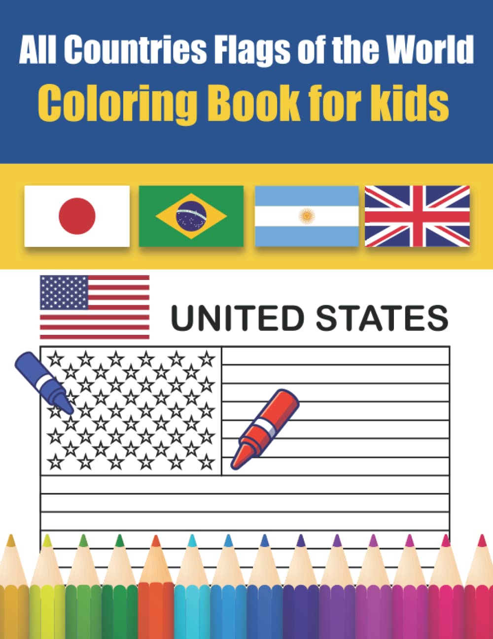 All Countries Flags Of The World Coloring Book For Kids | Desertcart GB