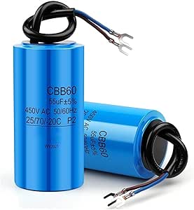 Amazon.co.jp: 1 pcs CBB60 Electronic Starter Run Capacitor 450V AC Start Capacitor 3-100UF ...