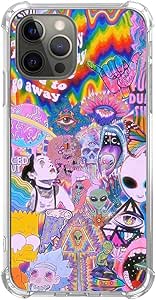 Amazon.com: Pvflefkr Hippie Aesthetic Indie Psychedelic Case Compatible with iPhone 14 Pro Max ...
