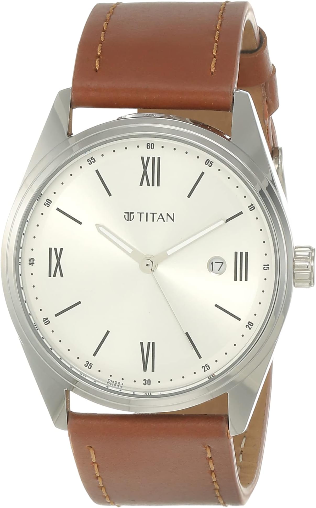 Titan Men Leather Neo Iv Analog Silver Dial Watch-1802Sl01 / 1802Sl01 ...