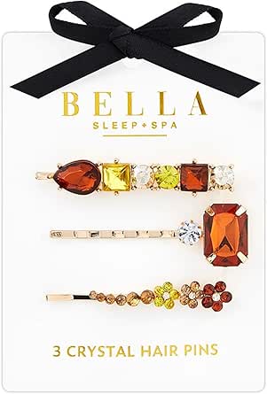 Amazon.com: Bella Sleep + Spa Crystal Hair Pins Bobby Pins, 3-Piece ...