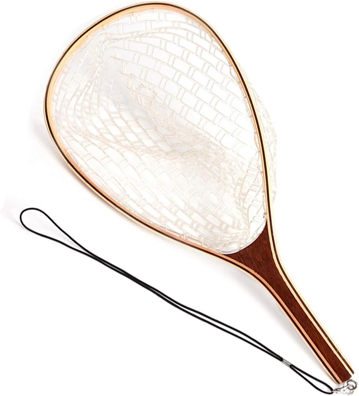 Amazon.com : Tear Drop Fly Fishing Landing Net Wooden Frame Trout Bass ...