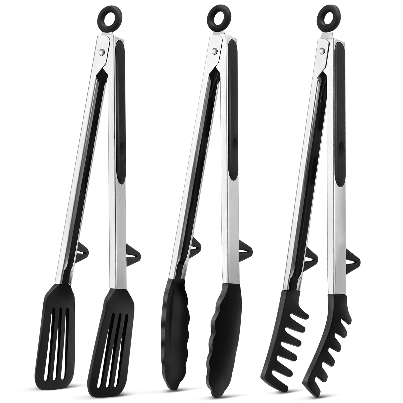 Amazon.com: Kitchen Tongs for Cooking, 12 Inch Non Scratch Silicone Tip ...