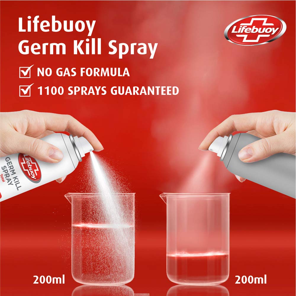 Lifebuoy Antibacterial Germ Kill Spray (No Gas Sanitizer Spray) – Safe ...