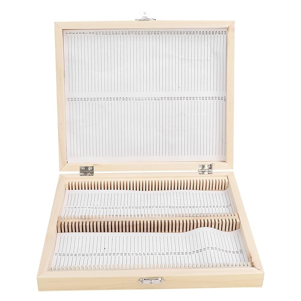 A K Homes -Microscope Slide Box, Metal Buckle Wooden Slide Storage Box ...