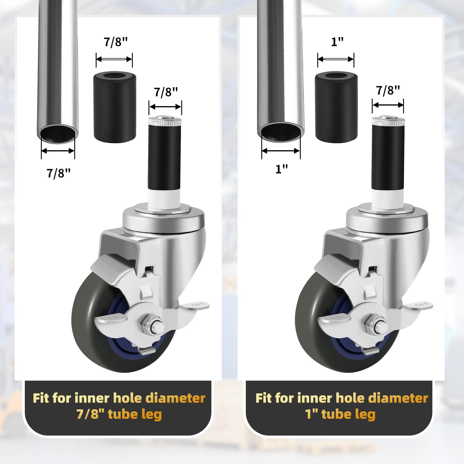 Snapklik.com : Besitu 3 Inches Prep Table Wheels Set Of 4, Expanding ...