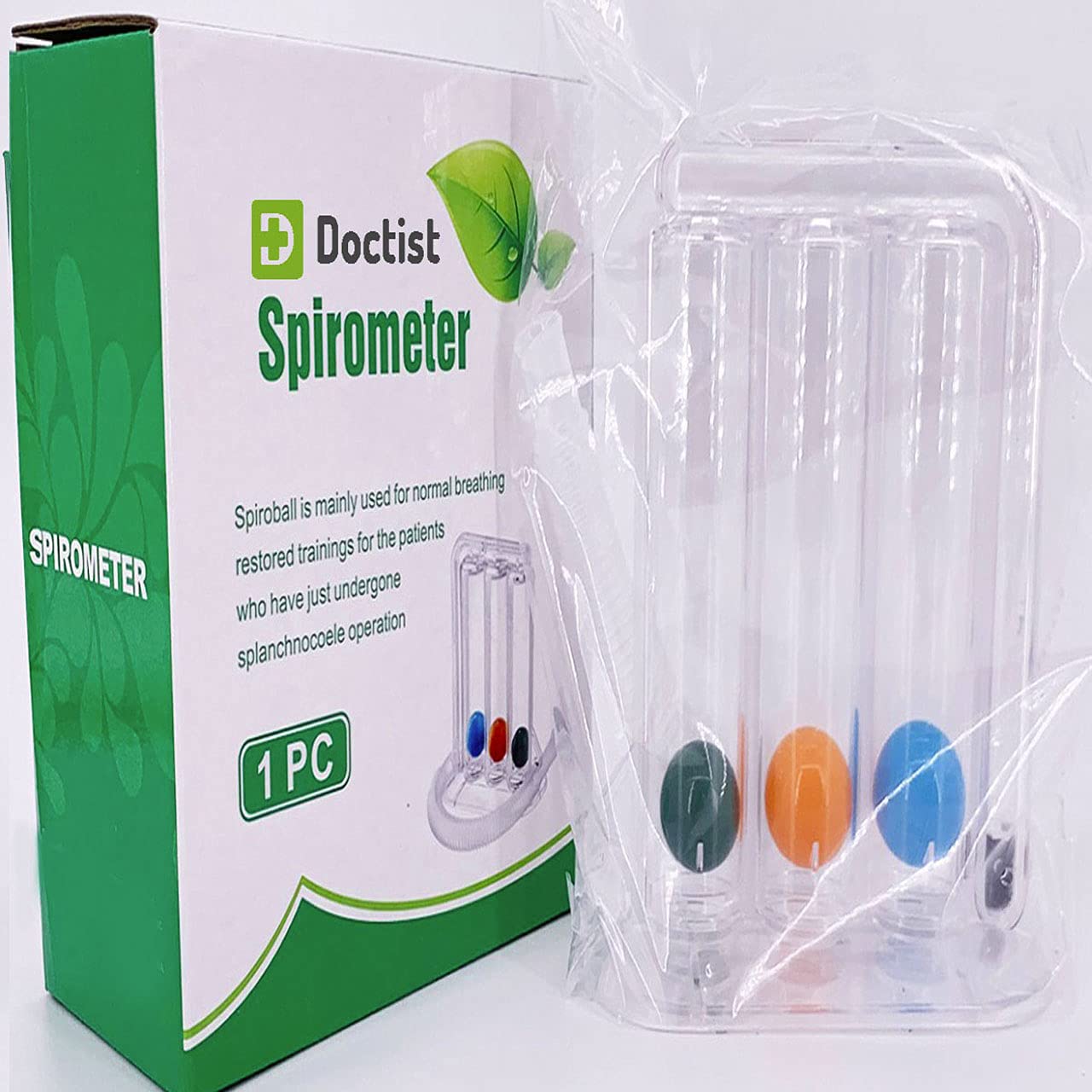 Doctist Respirometer 3 Ball Deep Breathing Lung Exerciser Respiratory ...