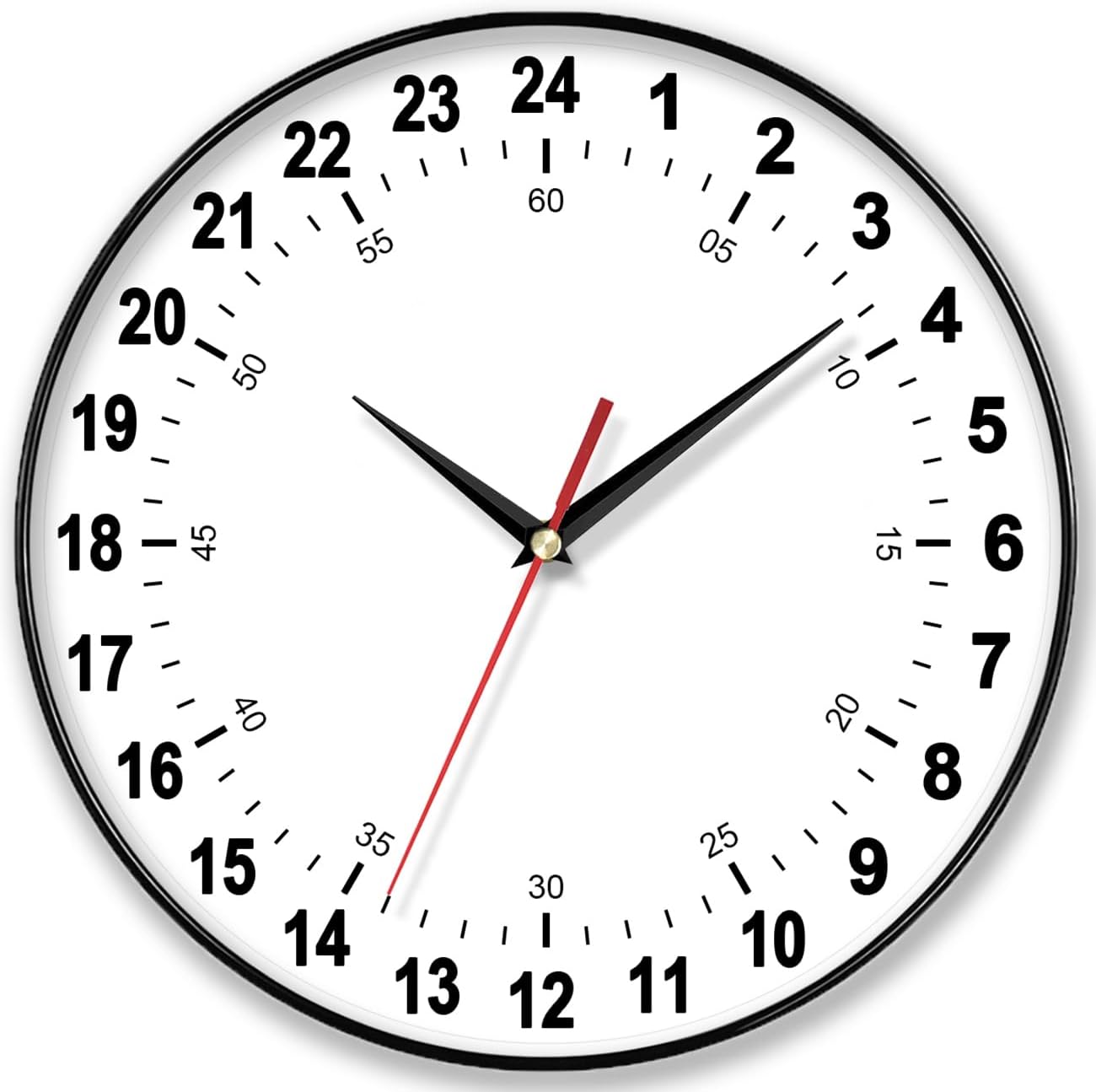 Amazon.com: Trintec 24 Hour Military TIME SWL Zulu TIME White 24HR ...