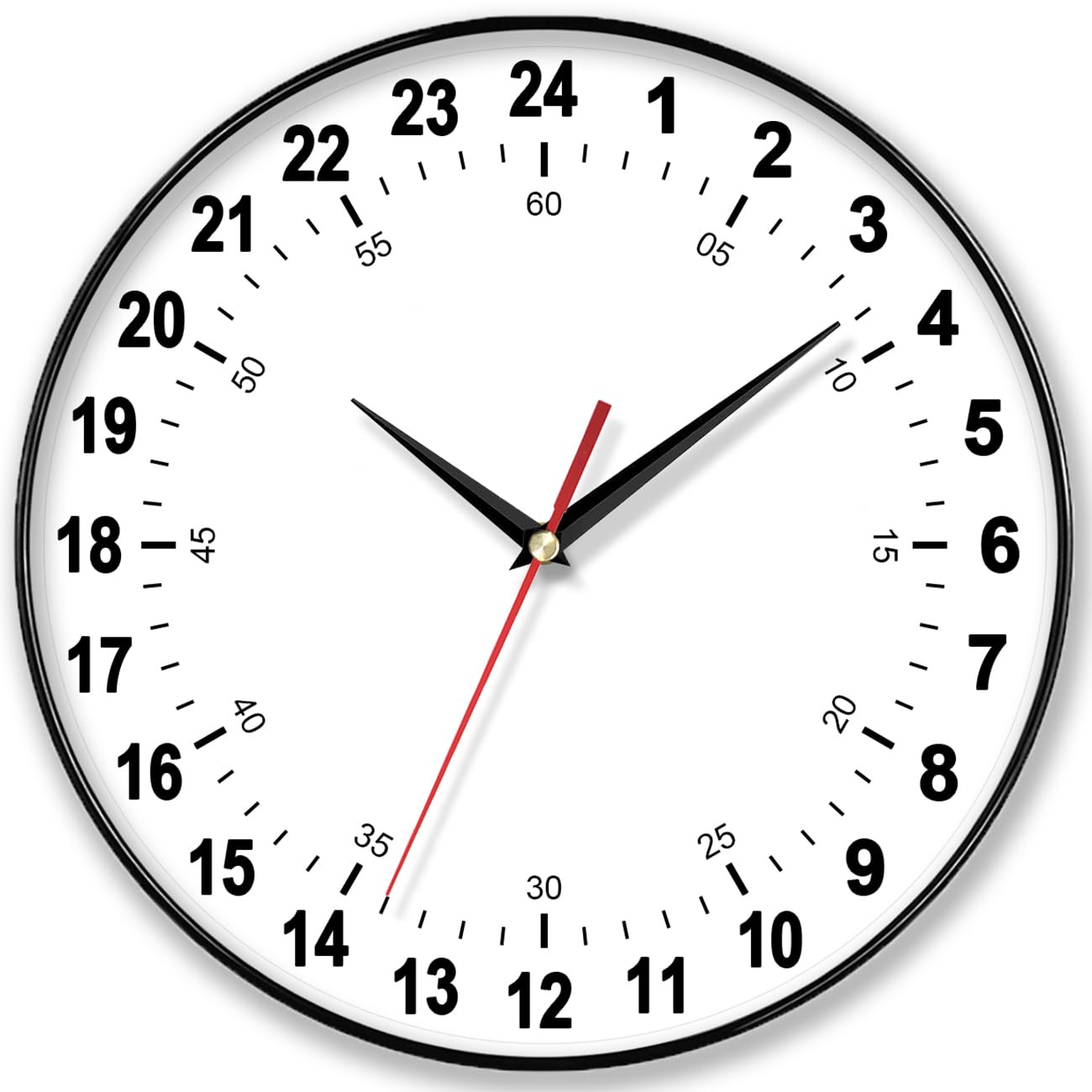Amazon.com: GAUBOS 24 Hour Wall Clock 12 Inch Round Wall Clock Easy to ...