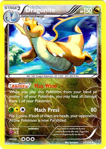 Dragonite Mega Evolution Card