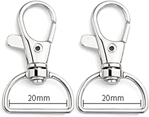 Amazon.com: Swivel Keychain Clips, D Ring (20mm) Metal Key Chain Hooks ...