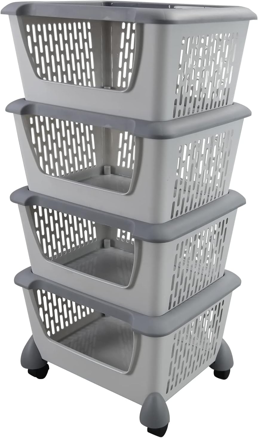 Amazon.com - Obstnny 4 Pack Stacking Storage Bins, Multipurpose Large ...